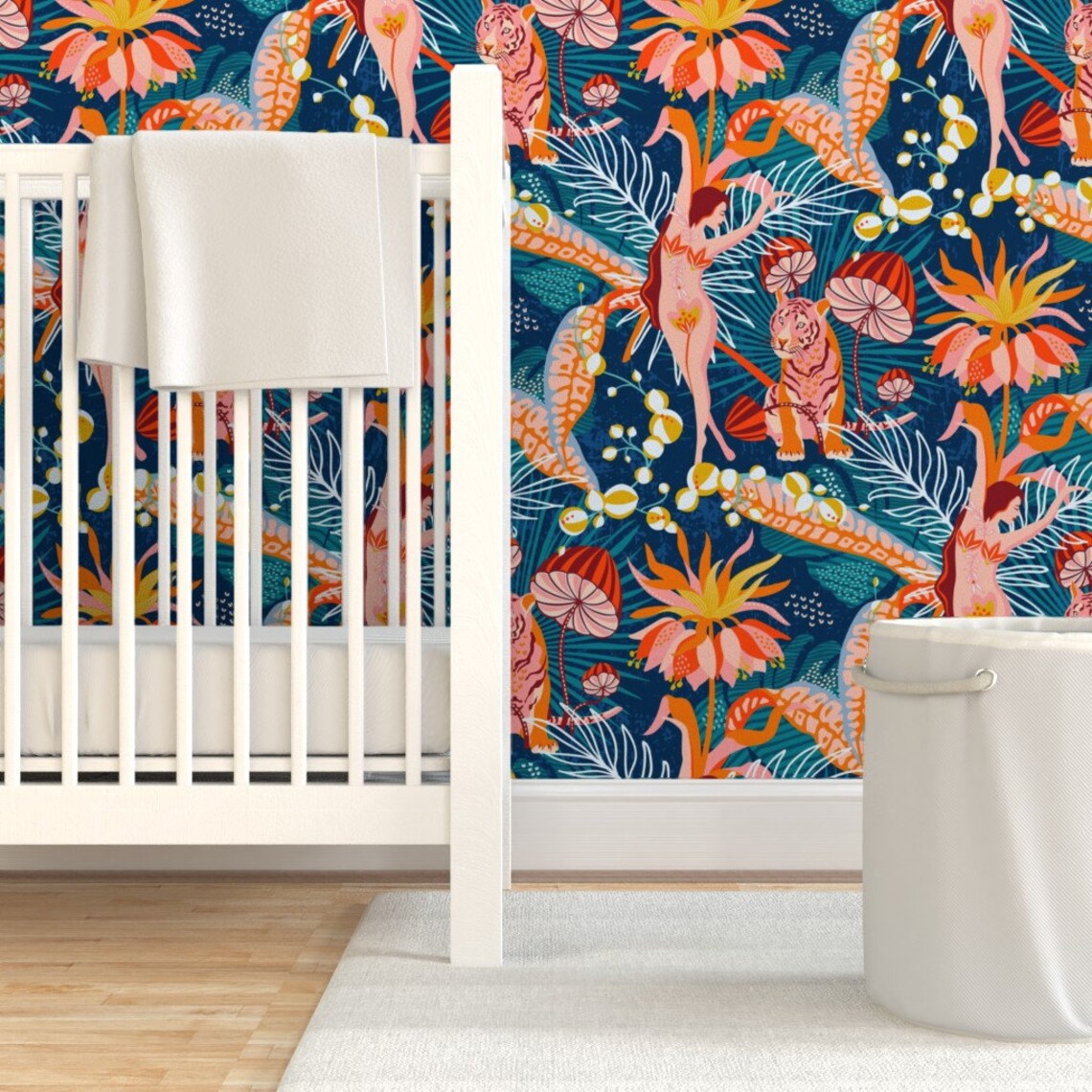 Women Flora Tiger Fabric Tropical Blossom Dance by - Etsy