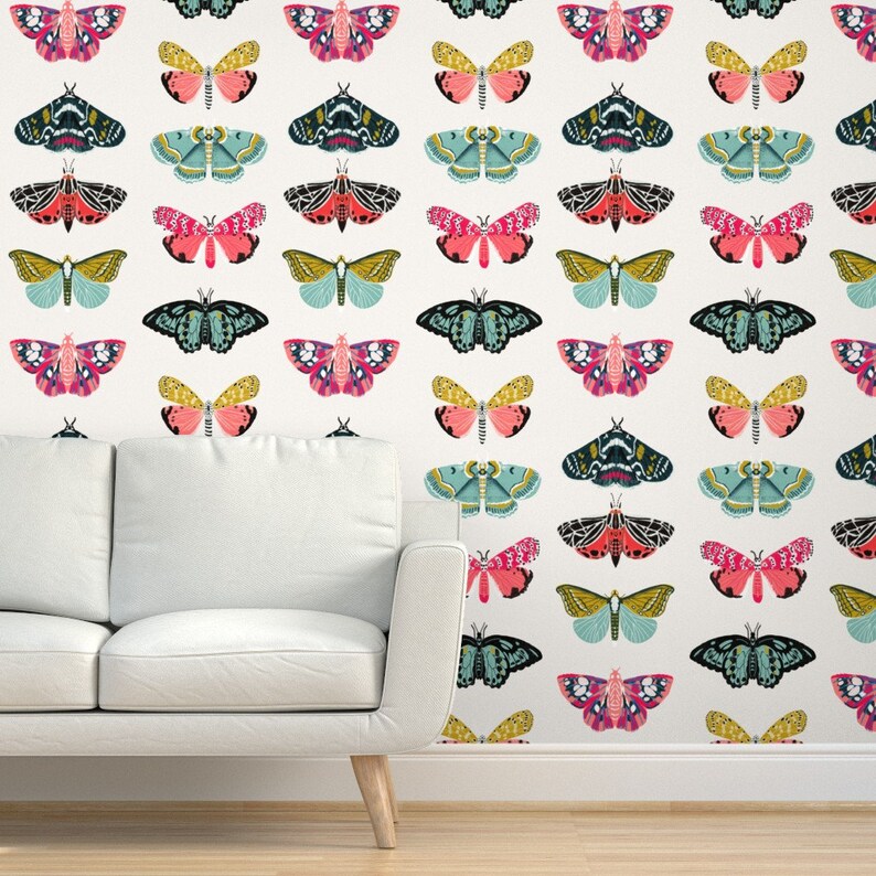 Moth Wallpaper Moths // Butterflies Moth Design by Andrea - Etsy