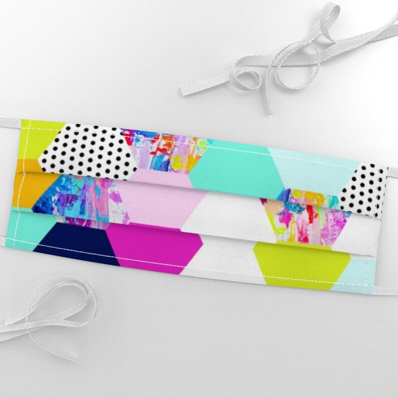 Colored and Patterned Shapes Fabric Colorful Hexagon Cheater | Etsy