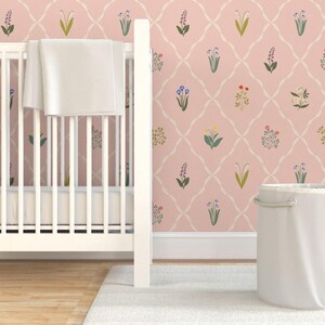 Cottagecore Wallpaper - Tudor Cottage Pink by Ashleyminette - Diamond ...