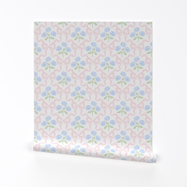 Blue Preppy Bows Wallpaper - Etsy