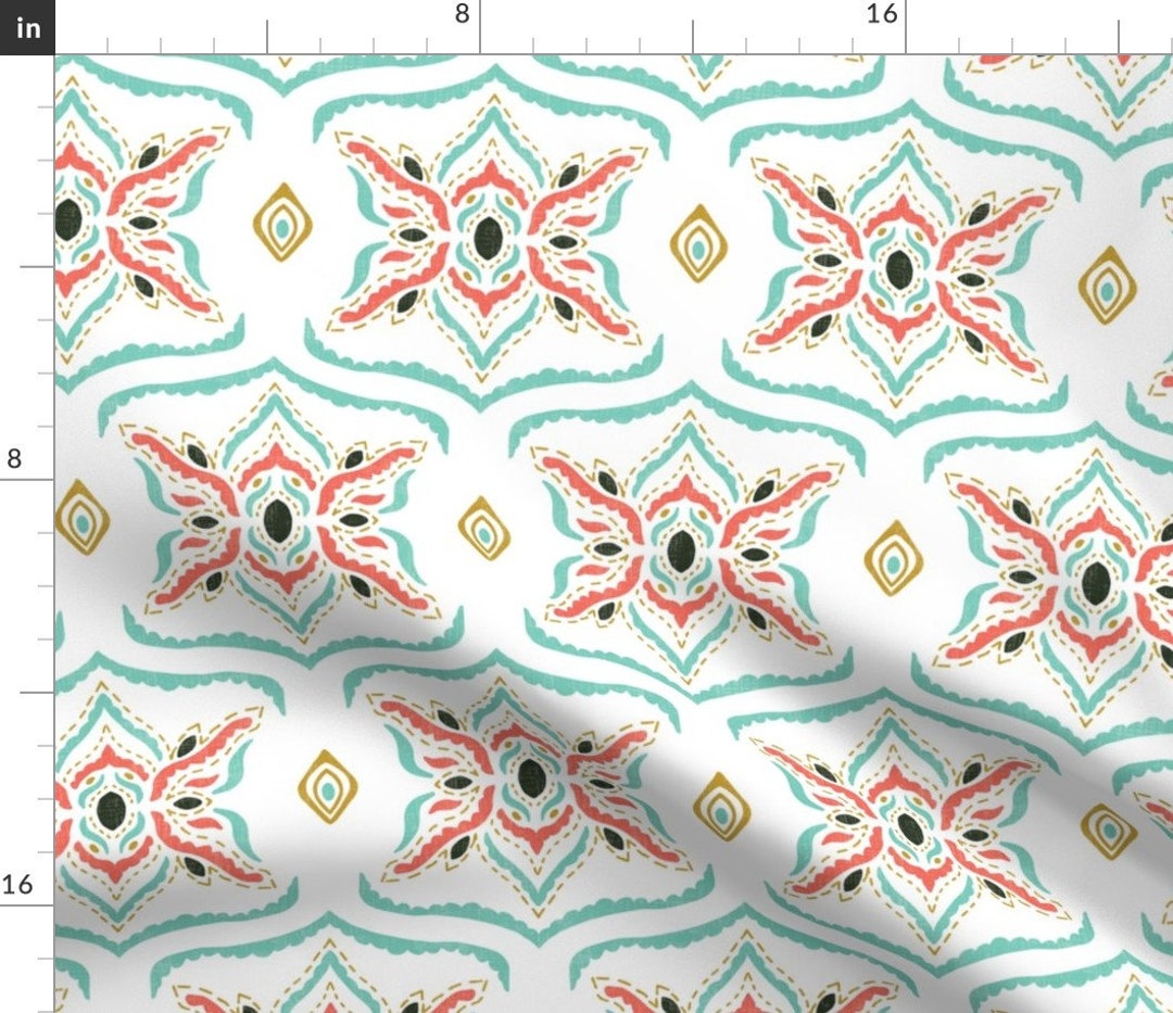 Primal Pattern Butterfly Abstract Fabric Primal Motif White by ...