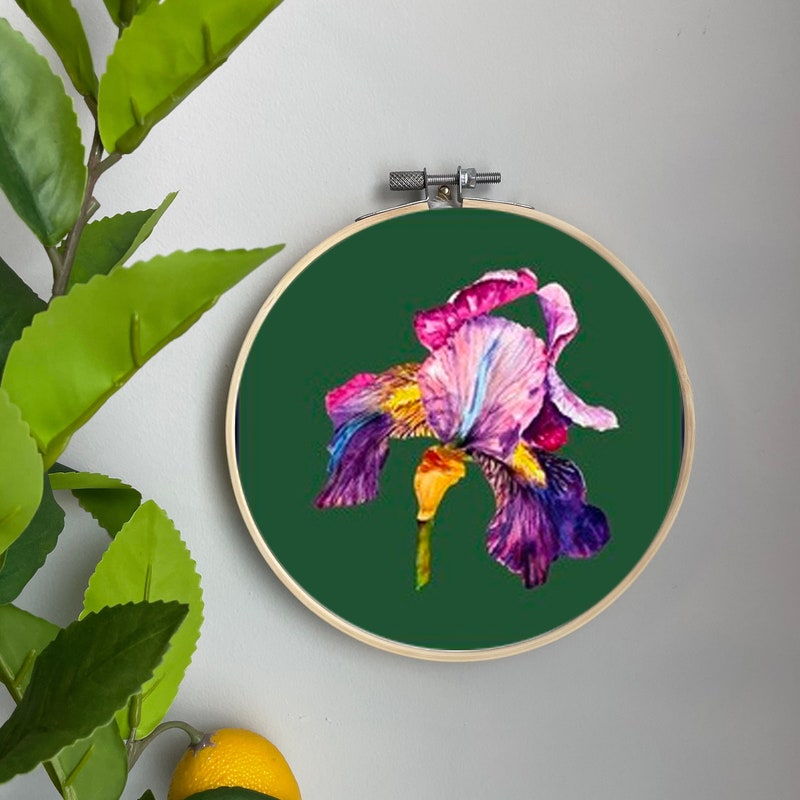 Iris Embroidery - Etsy
