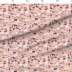 Dogs on Pink Fabric Dogs Pink Cute Breeds Fabric Design | Etsy