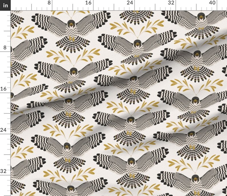 Bird Wingspan Fabric Comeback Peregrine Falcon by Garabateo | Etsy