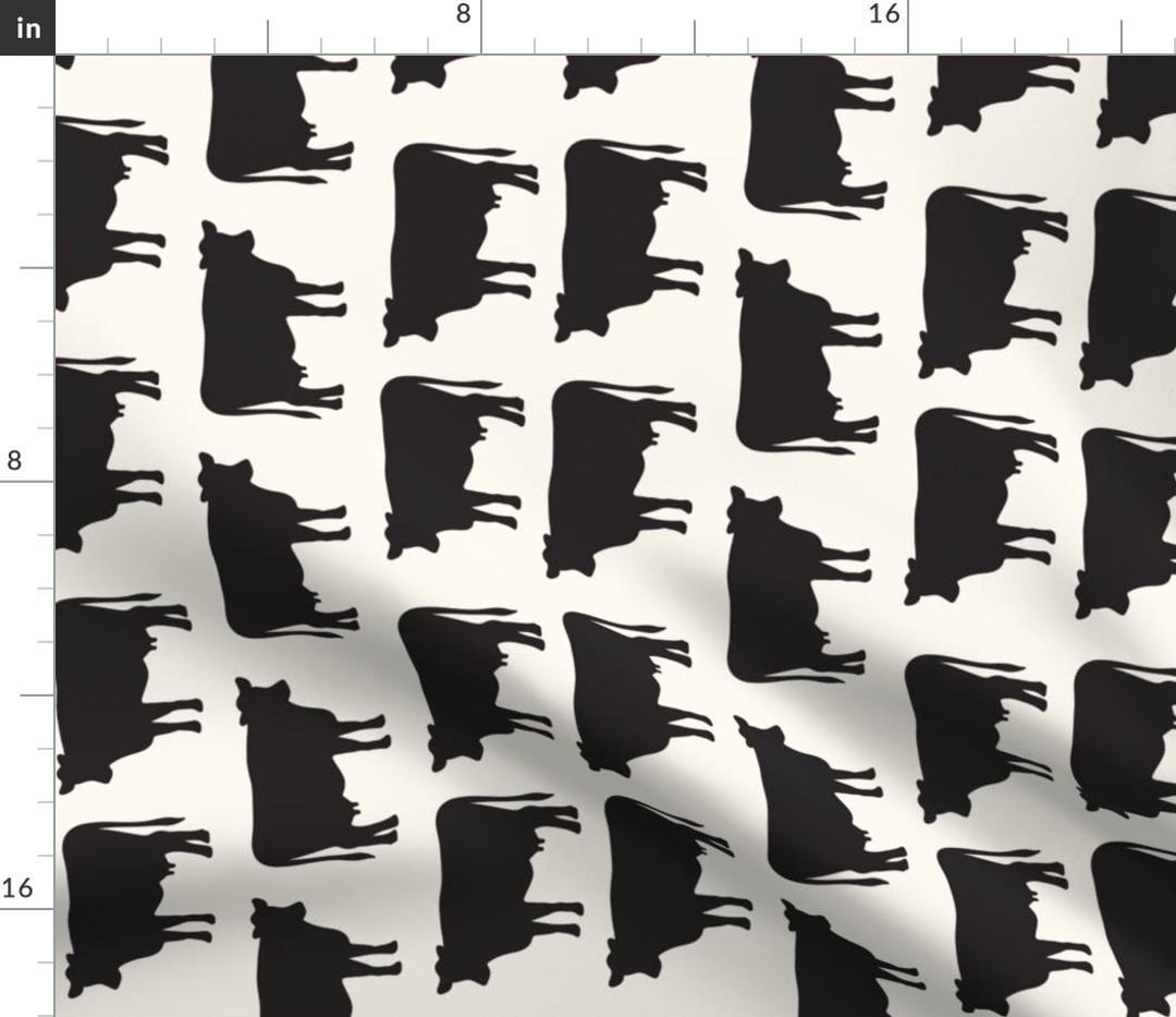 Black Cows Fabric Rotated Cows by Ivieclothco Farmhouse Barnyard Animal ...