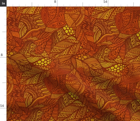 Rustic Fall Fabric Decorative Leaves of Autumn by Dunnspun | Etsy