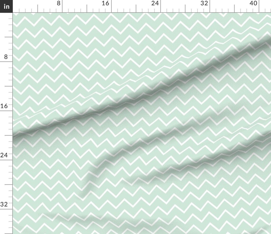 Chevron Fabric Mint Chevron Custom Fabric by Little Arrow - Etsy