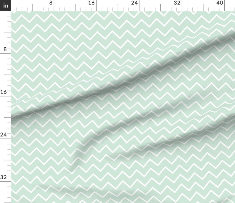 Chevron Fabric Mint Chevron Custom Fabric by Little Arrow - Etsy