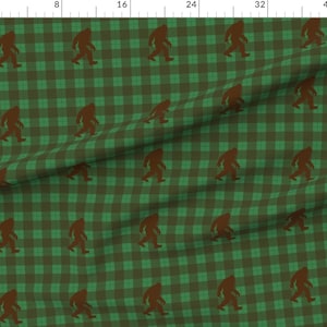 Bigfoot Fabric Bigfoot Plaid by Krystalsavage Bigfoot Myth - Etsy