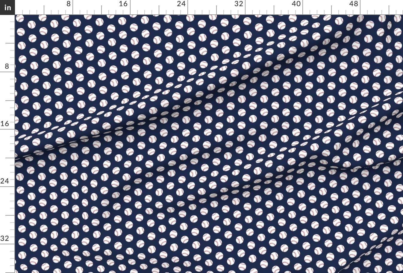 Baseball Fabric - Baseballs Dark Blue by Littlearrowdesign- Navy ...