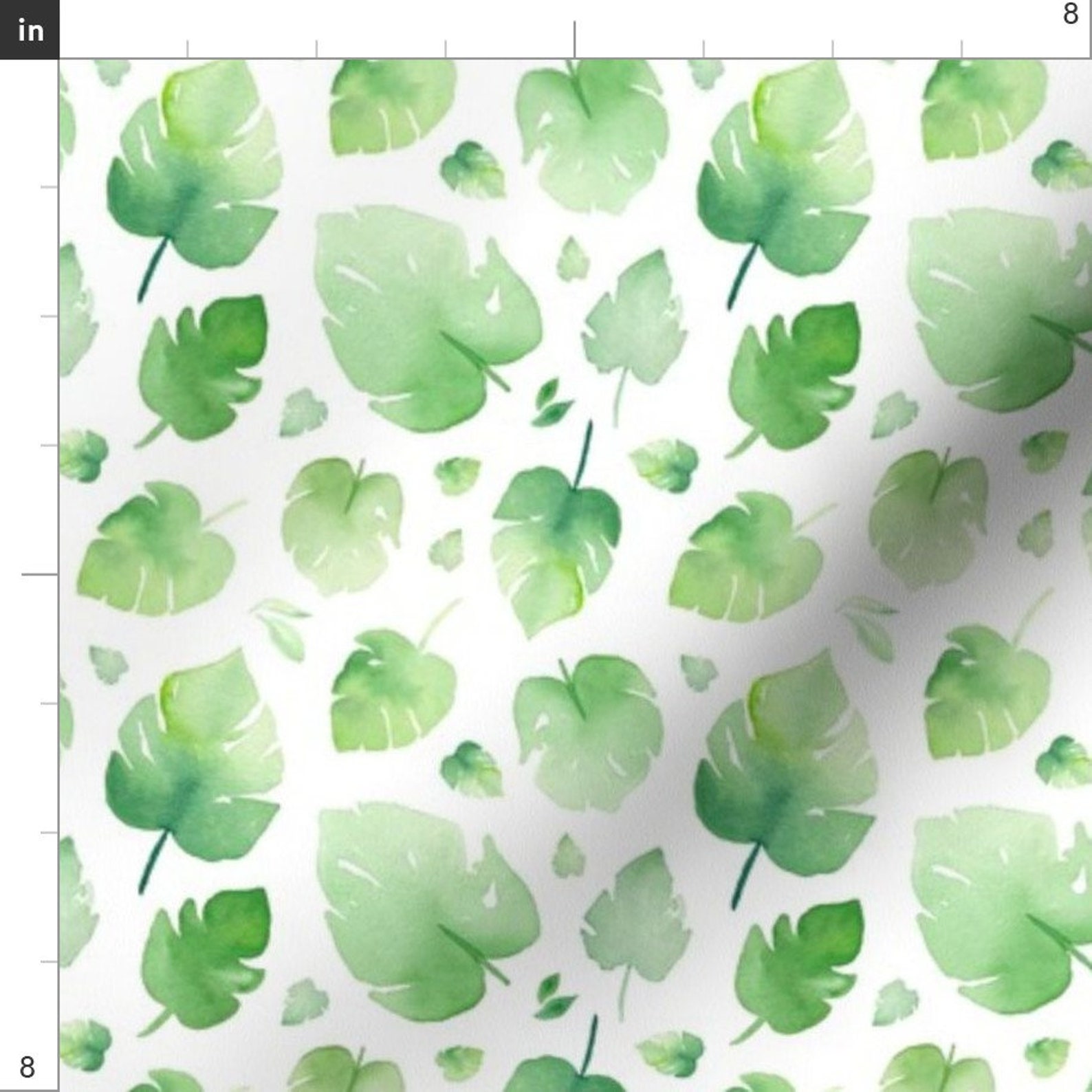 Green Jungle Monstera Fabric Monstera Leaves by Dinaramay | Etsy