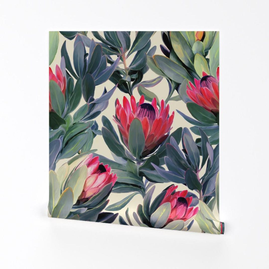 Proteas Wallpaper - Painted Protea Floral Extra Large by Micklyn ...