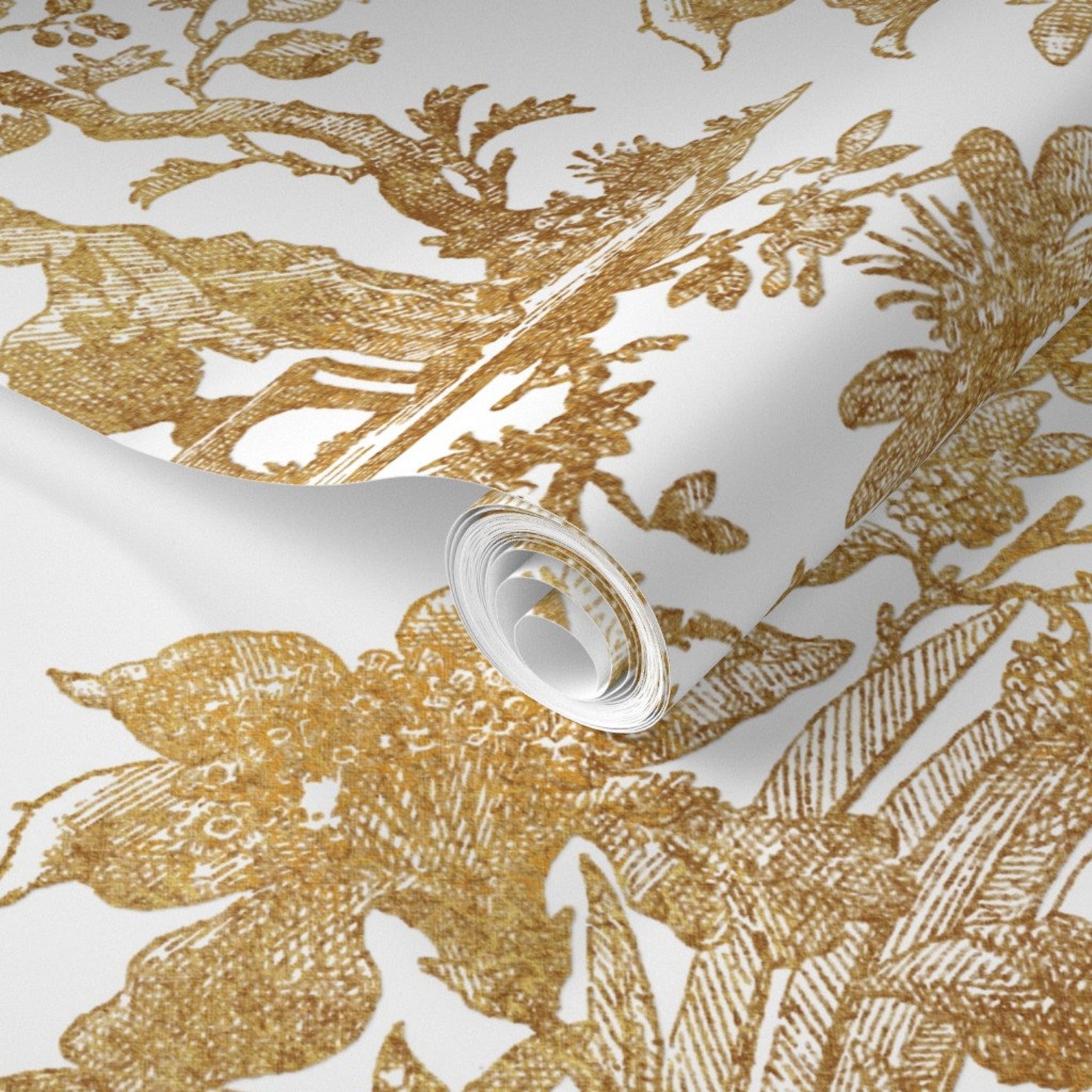 Toile Wallpaper Chinoiserie Toile by Peacoquettedesigns - Etsy