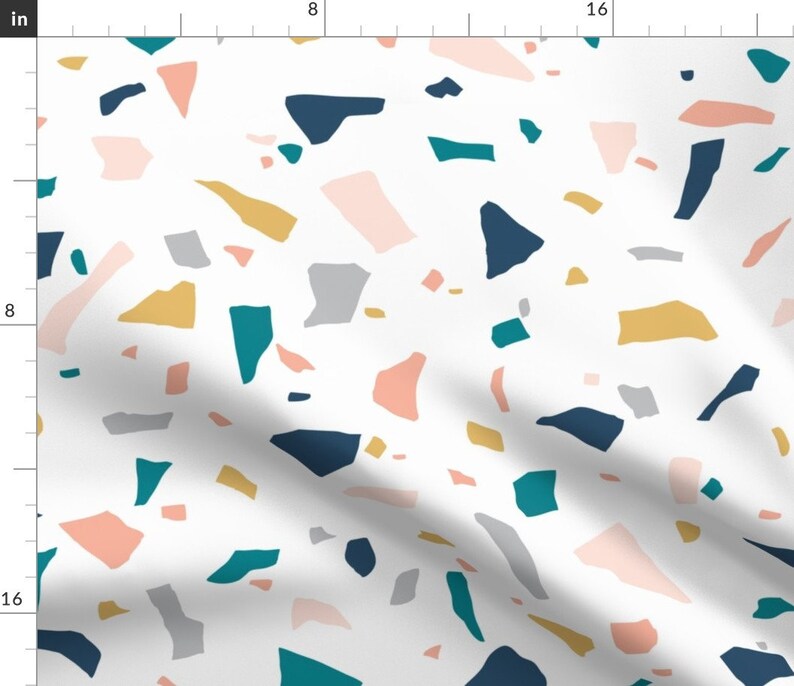 Emmbee-Design Abstract Colorblock Fabric Neutral Terrazzo By | Etsy