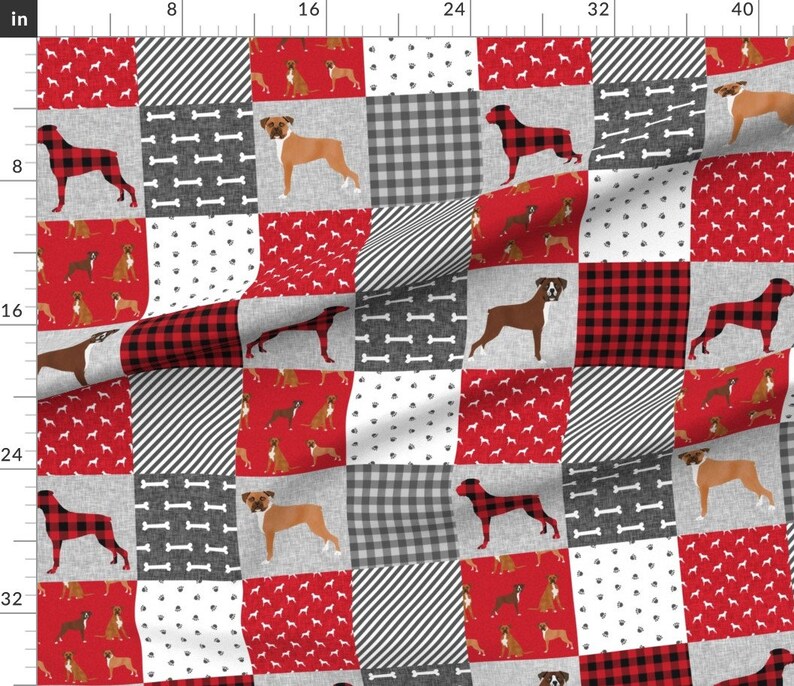 Boxer Dog Fabric Boxer Pet Quilt A Dog Breed Nursery | Etsy