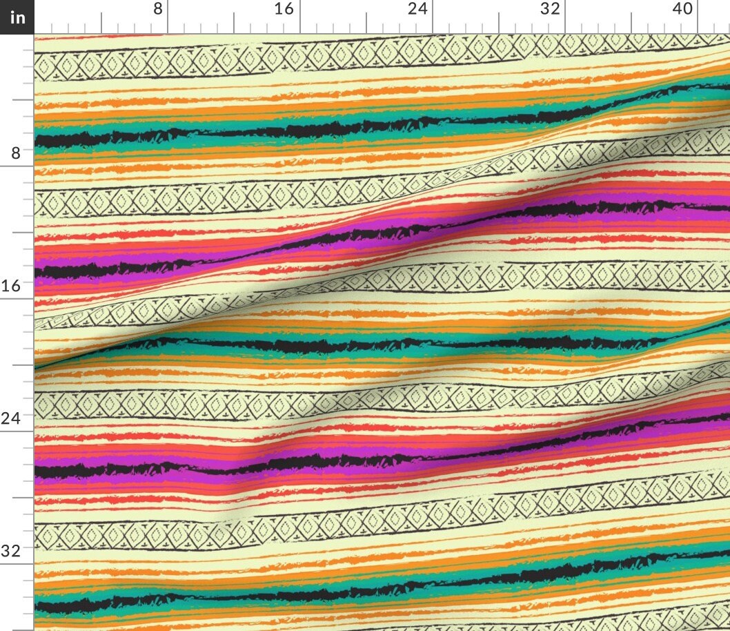 Colorful Abstract Peruvian Fabric Peruvian Textile by - Etsy