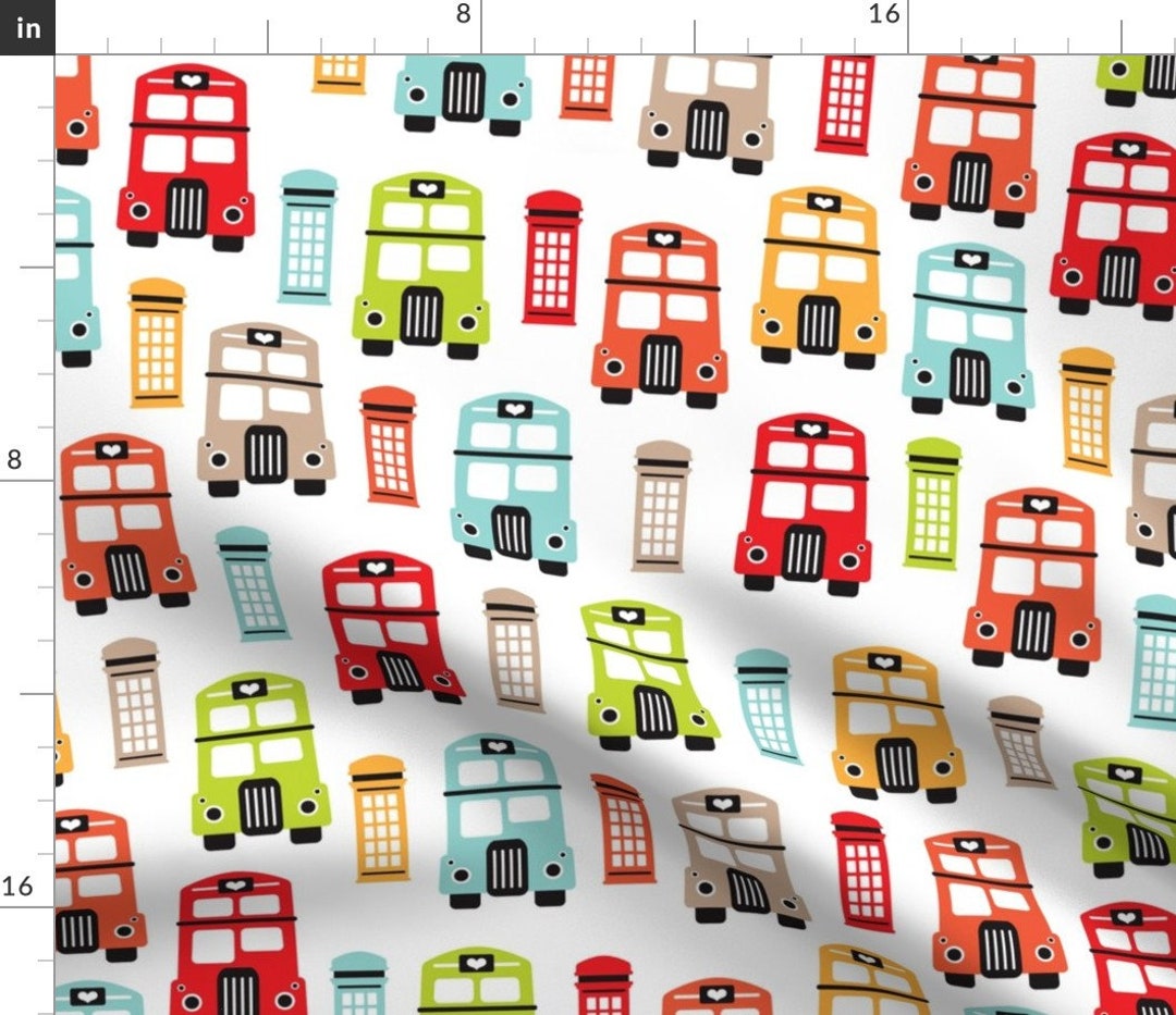 London Bus Fabric London Bus by Littlesmilemakers Travel Uk Double ...