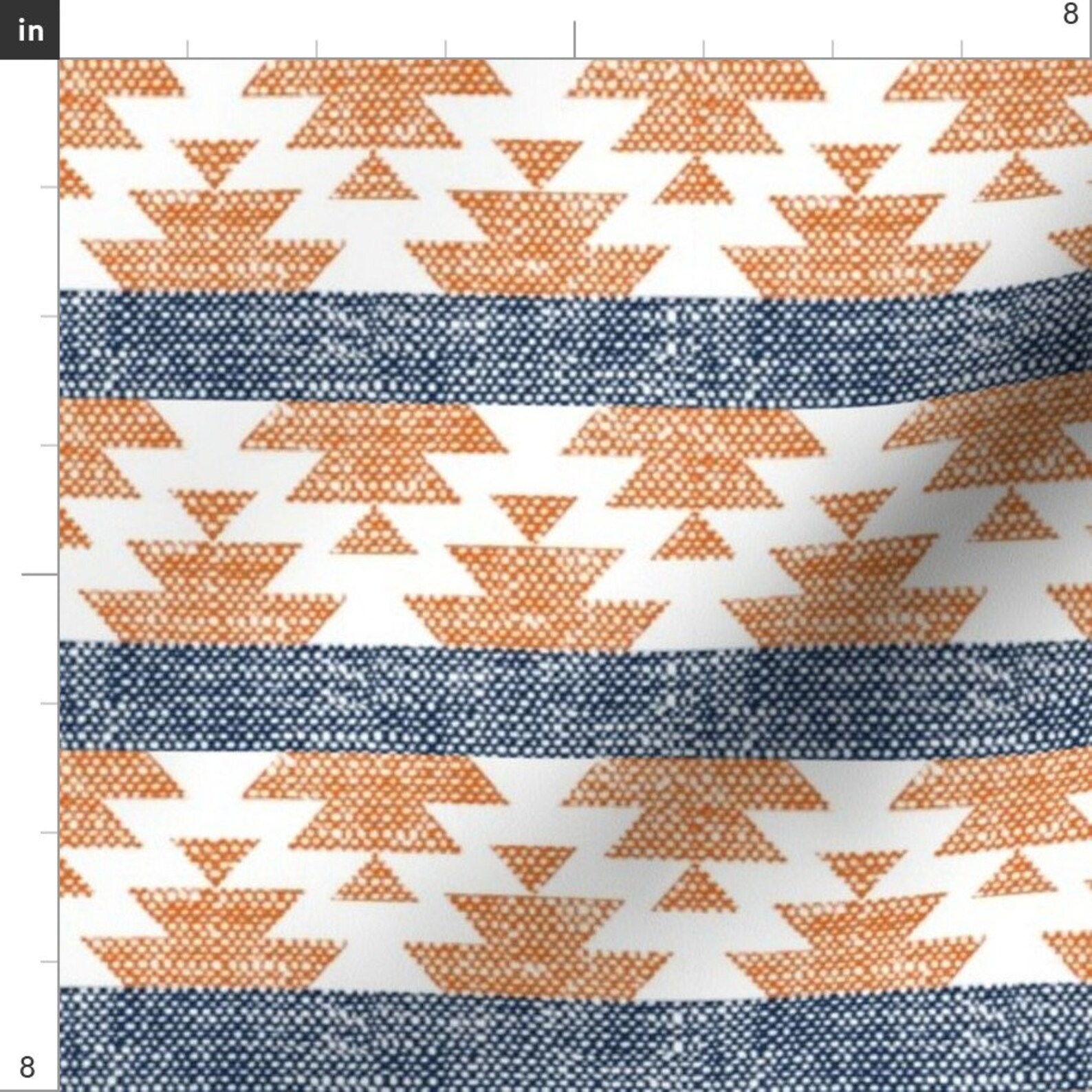 Aztec Tribal Stripe Fabric Woven Aztec Orange by | Etsy