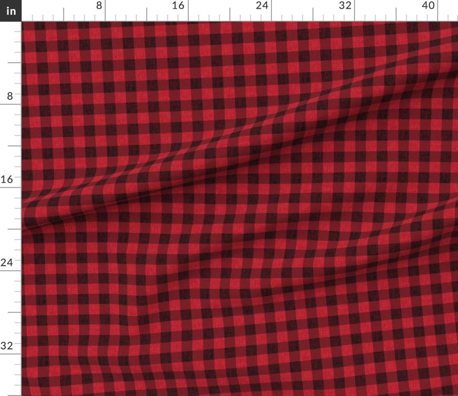 Western Plaid Fabric Rustic Check Bright Red by - Etsy