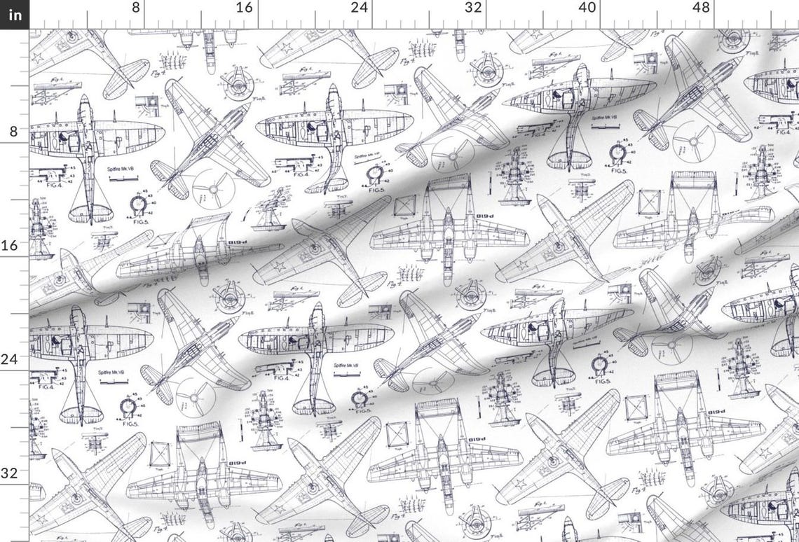 Airplane Fabric - Airplane Patent Drawings by Red_raspberry_design ...