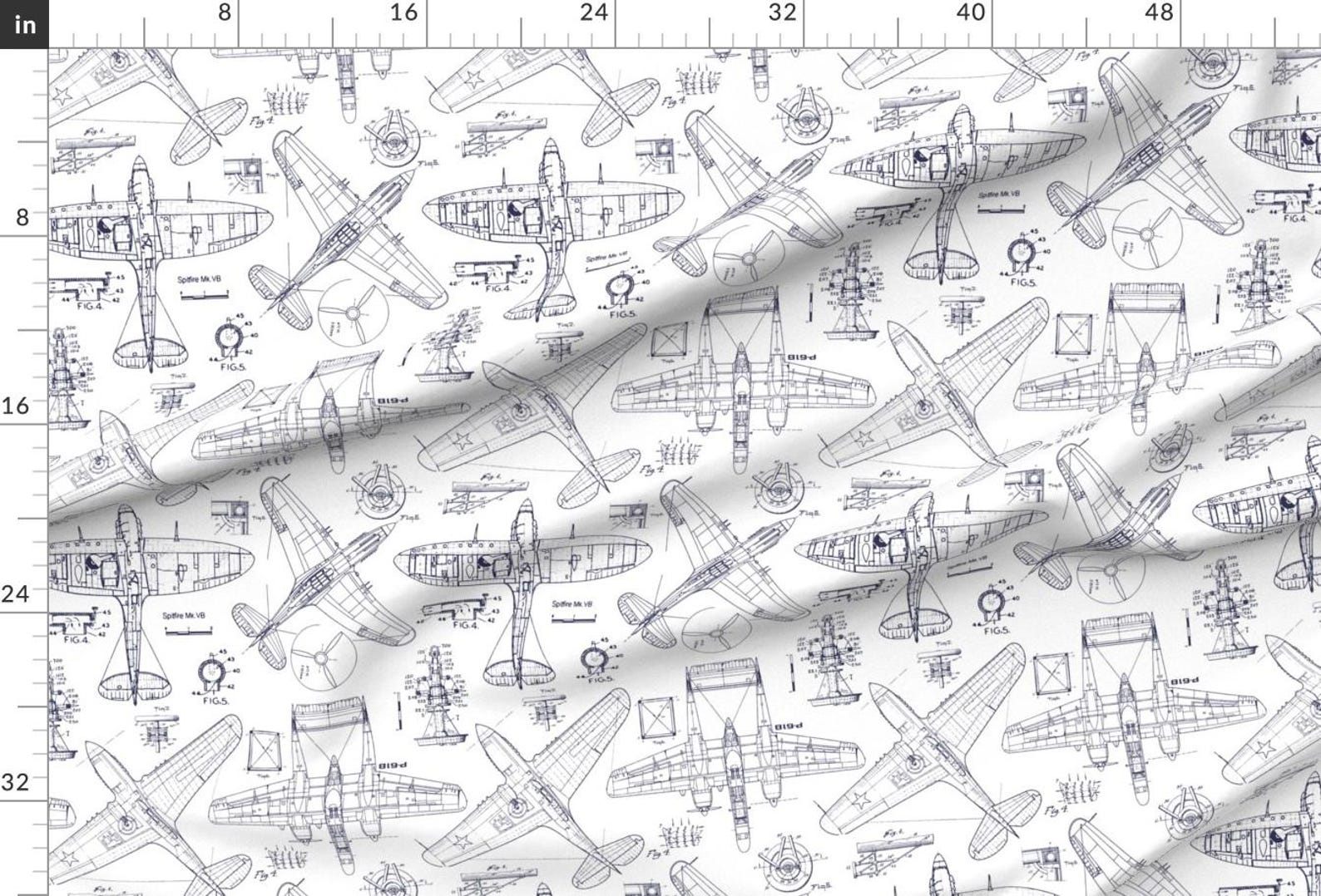 Airplane Fabric - Airplane Patent Drawings by Red_raspberry_design ...