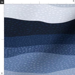 Blue Waves Fabric - Stitched Waves by Writtenbykristen - Blue Ombre ...