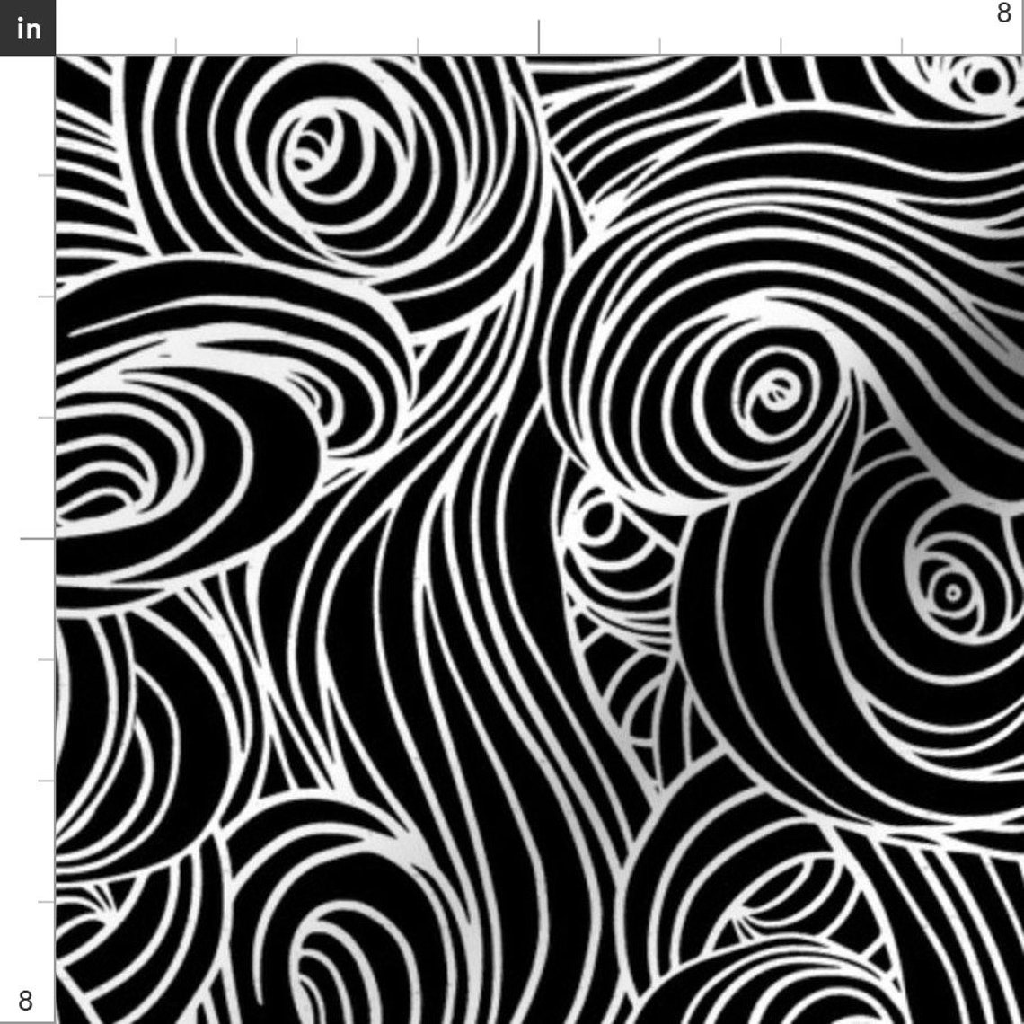 Black Swirls Fabric Clouds // Black Storm by - Etsy