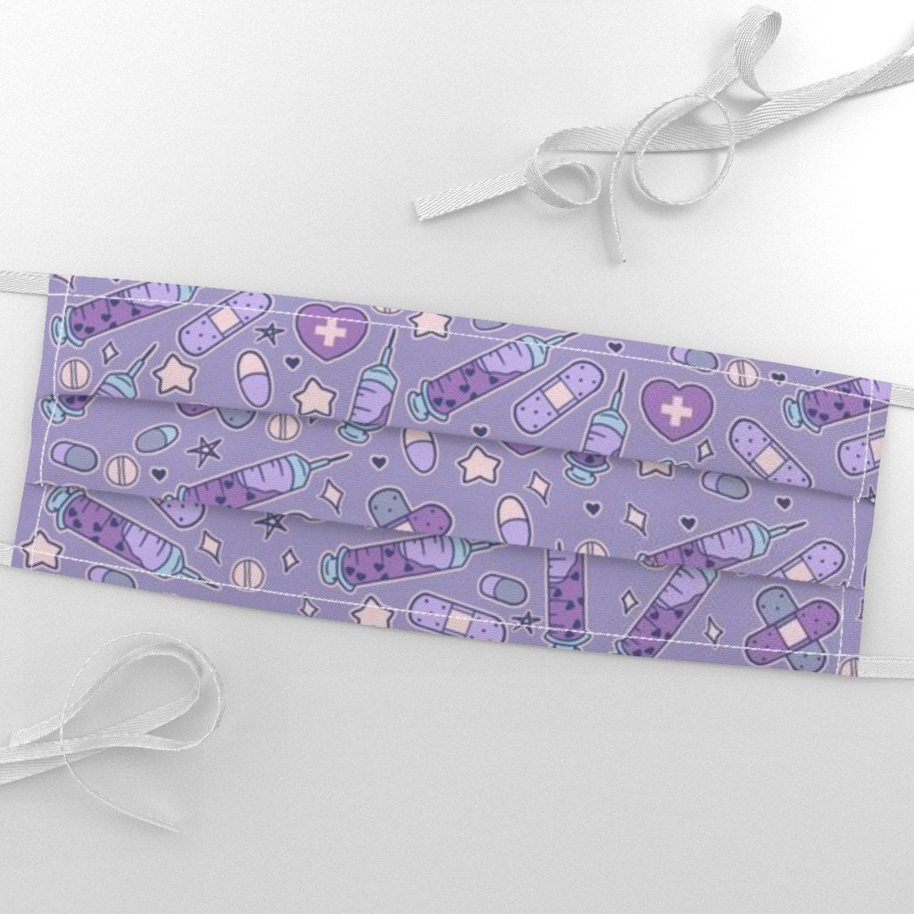 First Aid Purple Fabric Purple Nurse Repeat With Syringes - Etsy