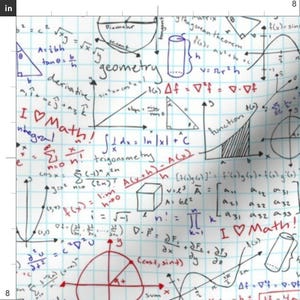 Maths Fabric - Math Homework by Robyriker - Mathematics Class Back to ...