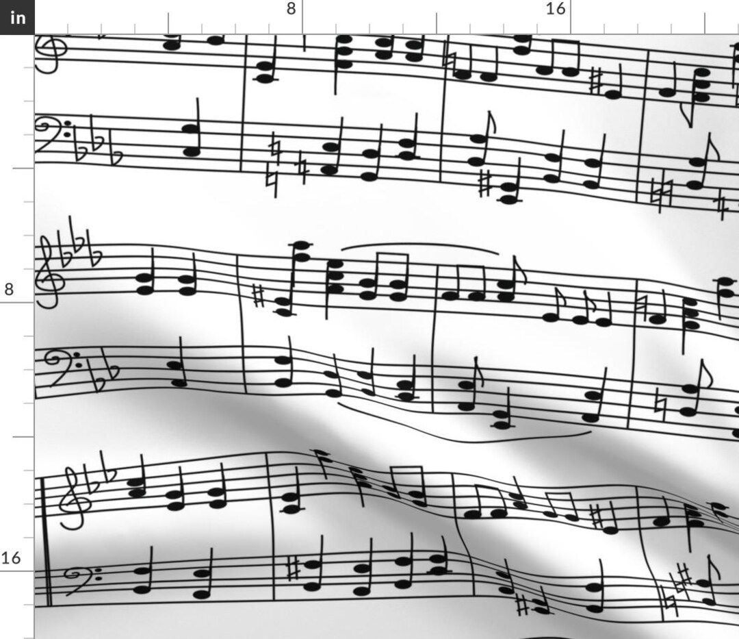 Large Scale Music Notes Fabric Large Scale Sheet Music by ...