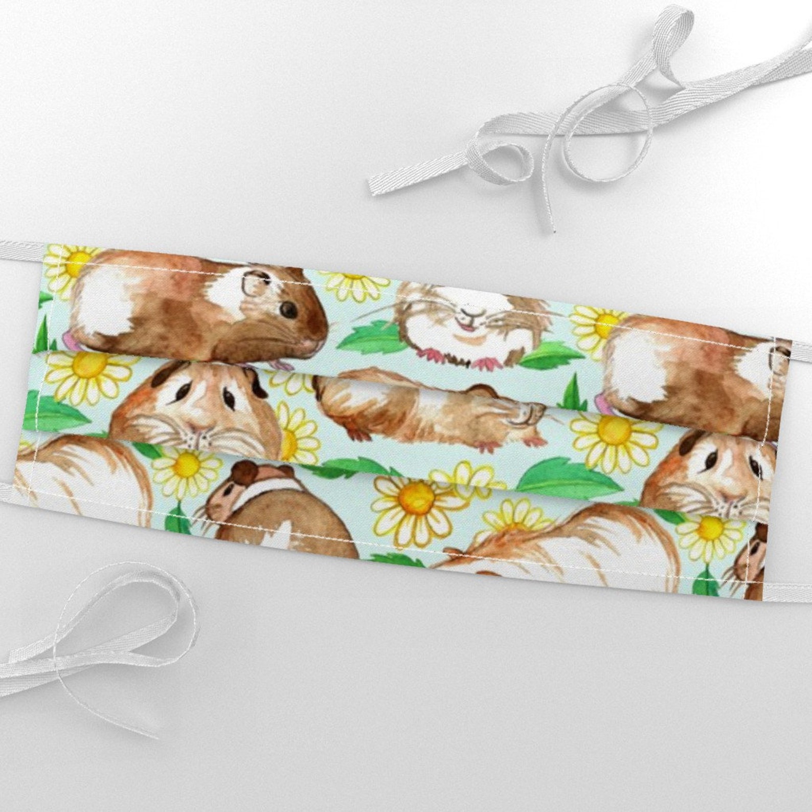 Floral Guinea Pig Pet Fabric Guinea Pigs and Daisies in - Etsy