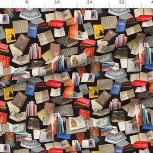 Colorful Books Fabric Antique Library Wood Background by Teja Jamilla ...