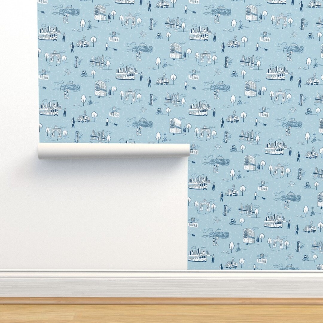 Brooklyn Toile Wallpaper Brooklyn Toile by Mcswiss Toile - Etsy