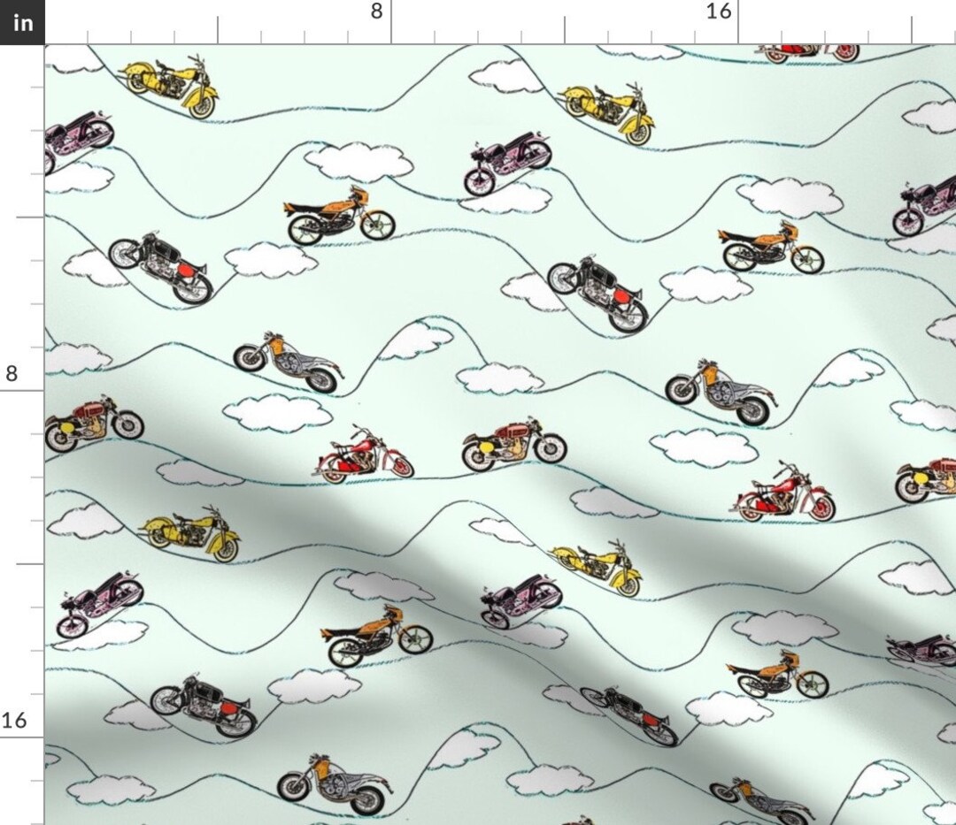 Moving Motorcycles Fabric Freedom Motorcycles by Lucybaribeau ...