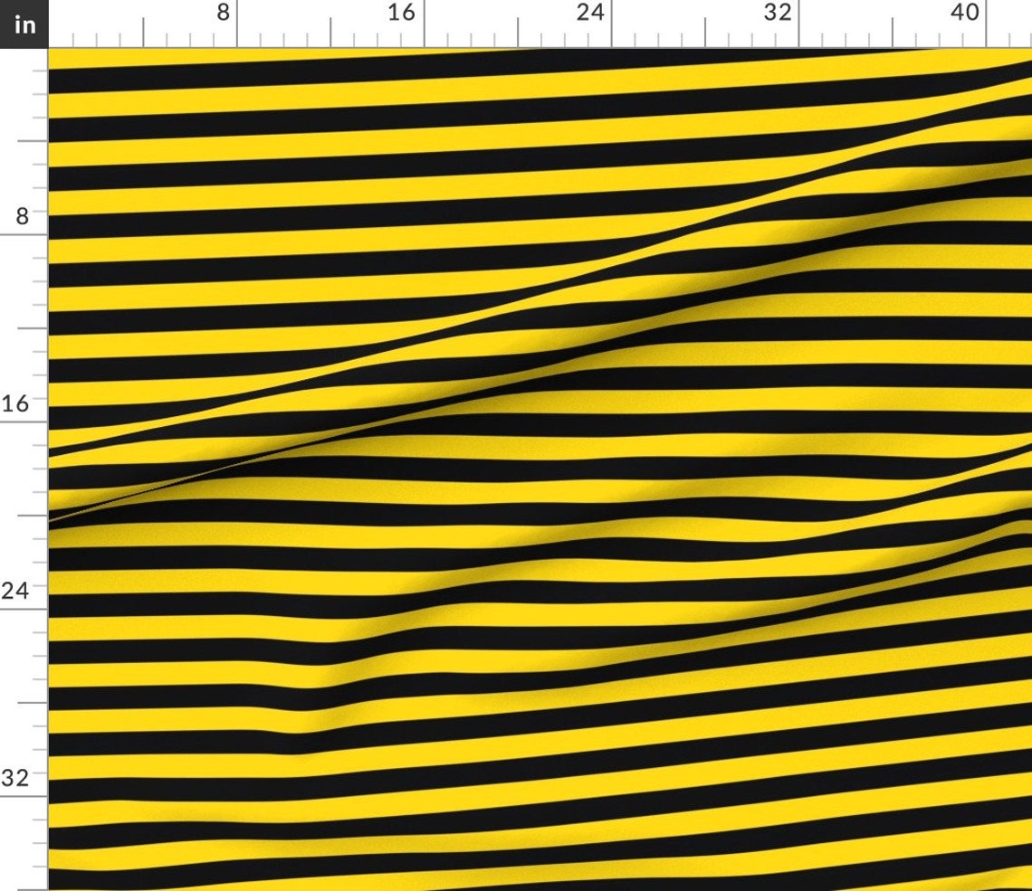 Bees Fabric Stripes Horizontal 1 Inch 2.54cm Yellow - Etsy
