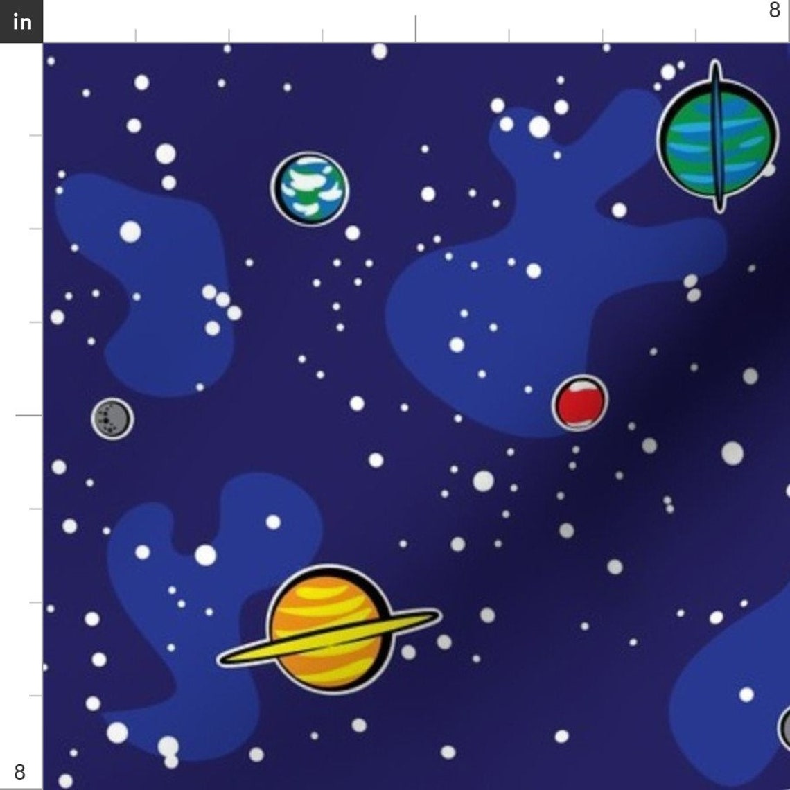 Solar System Fabric Our Solar System by Robyriker Geeky | Etsy