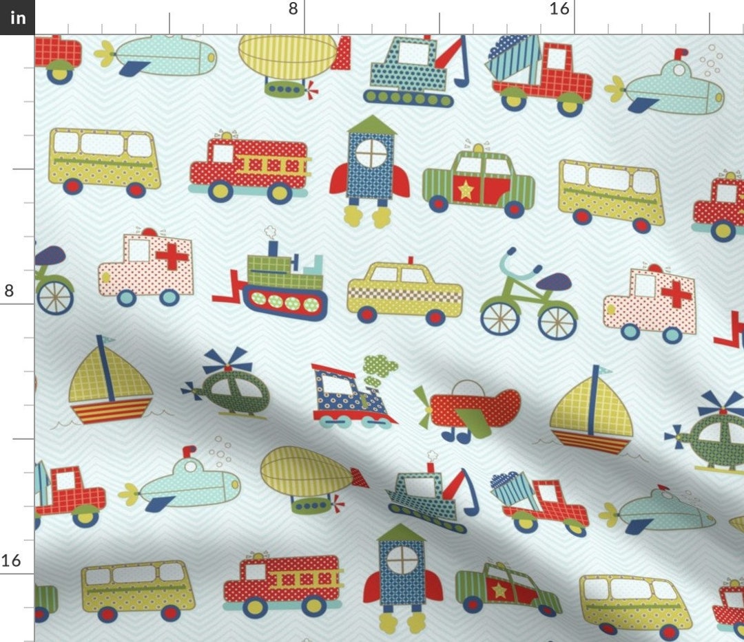 Transportation Fabric on the Go by Littlerhodydesign Transportation ...
