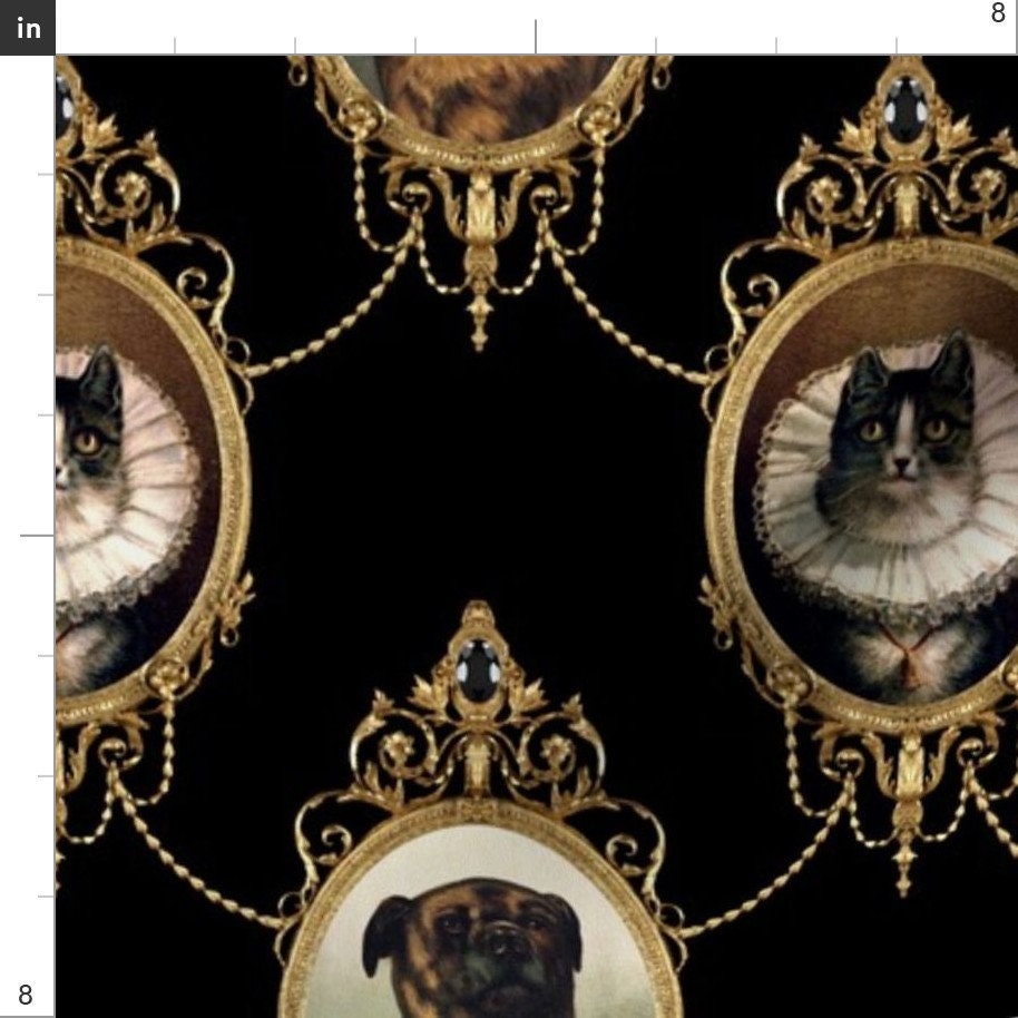 Pet Portraits Fabric Victorian Baroque Rococo Dogs Cats - Etsy