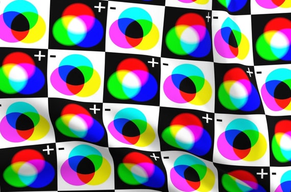 Rainbow Physics Fabric Color Plus And Minus By Kightleys | Etsy