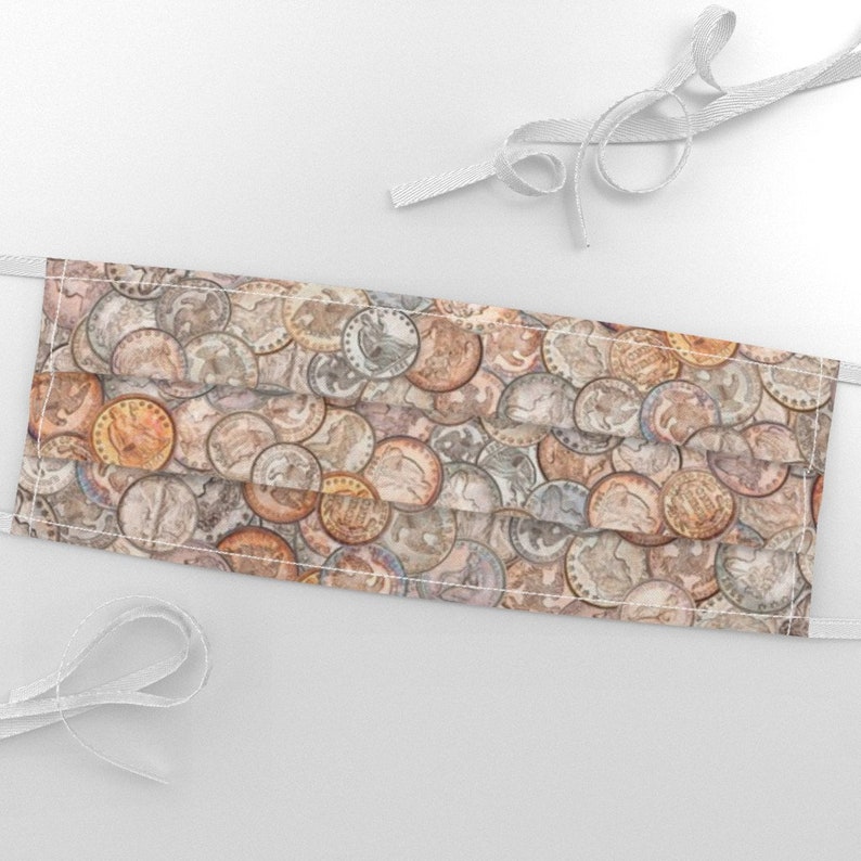 Vintage American Coins Fabric Money Loose Change Metal Look | Etsy