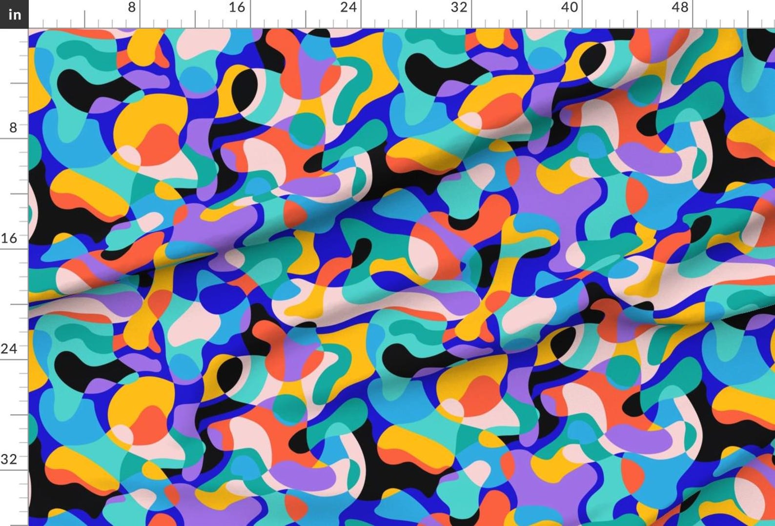 Retro Modern Fabric - Vibrant Color-blocking by Evamatise - Bright ...