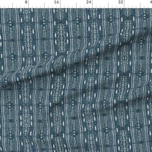 Blue Aztec Stripes Pattern Tribal Fabric Atlantis Fleet | Etsy