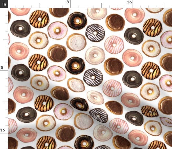 Donuts Fabric Multi Donuts 2 by Greenmountainfabric | Etsy