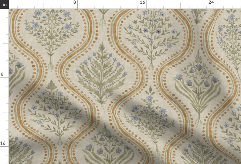 Traditional Damask Upholstery Fabric Dusty Blue Damask by - Etsy