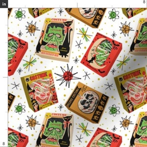 Vintage Halloween Fabric Atomic Halloween Masks by - Etsy