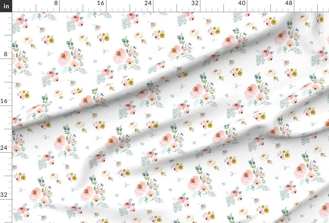 Spring Fabric - 9" April in Love by Shopcabin - Pink Floral Vintage ...