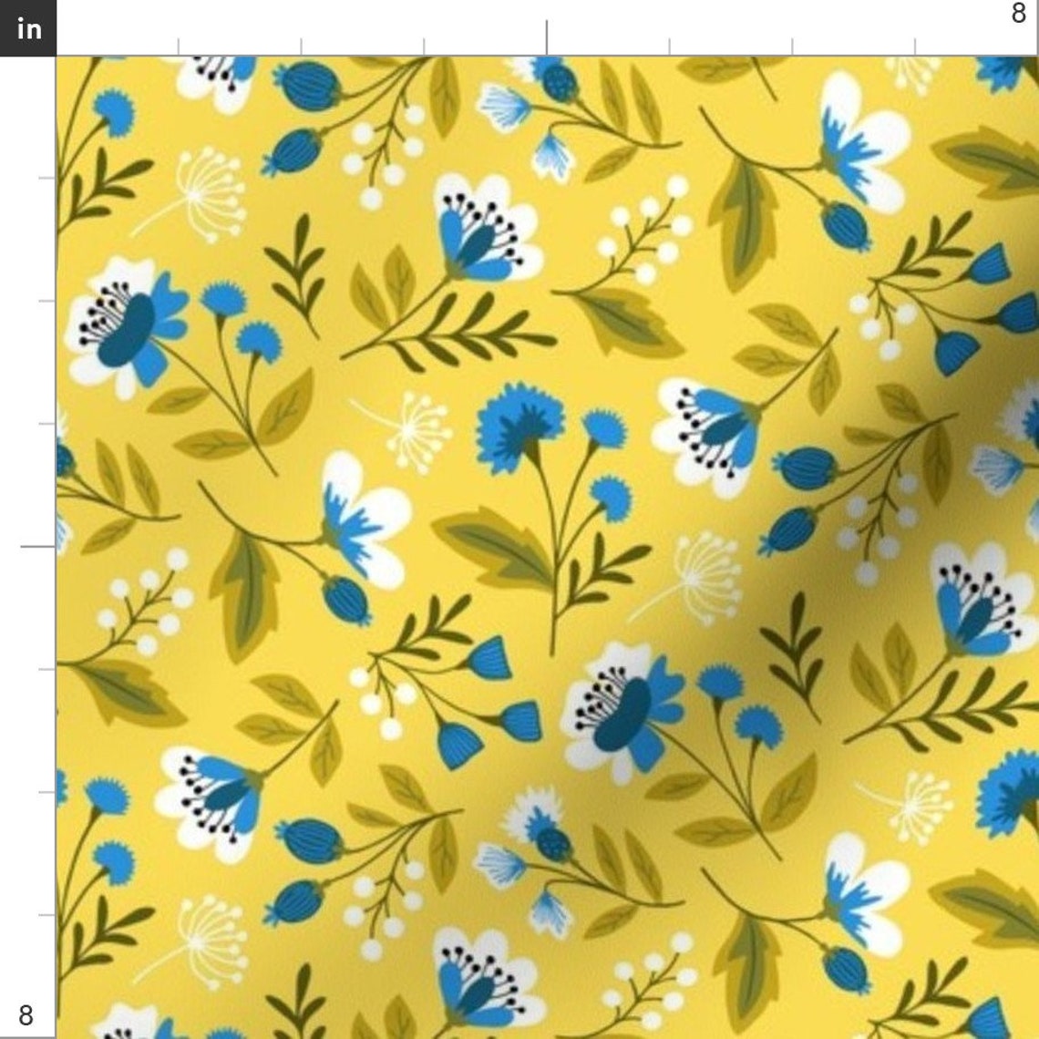 Flowers Fabric Small Colorful Spring Summer Bright Flowers - Etsy