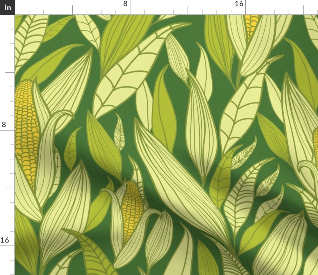 Corn Fabric Corn Plants by Oksancia Corn Crop Plants Green - Etsy
