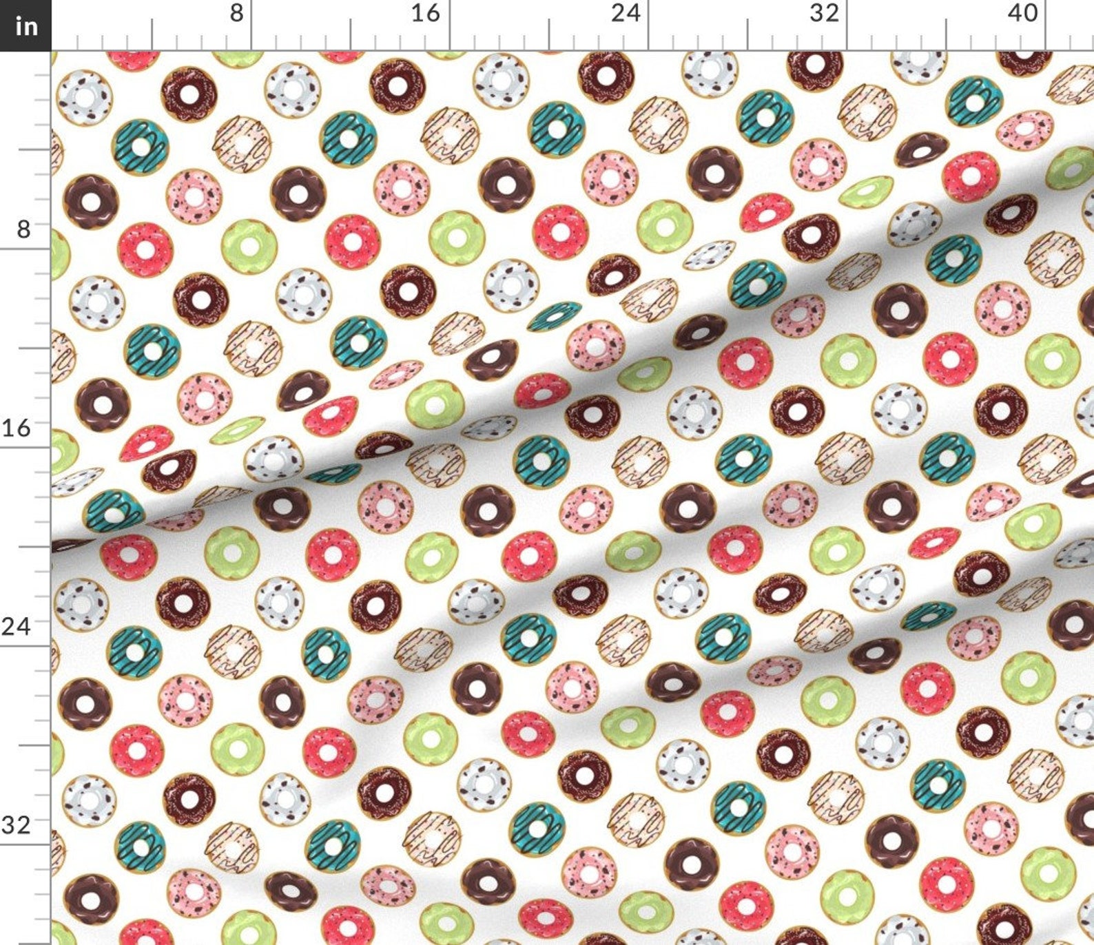 Watercolor Donut Fabric Donut Parlor by Hipkiddesigns - Etsy